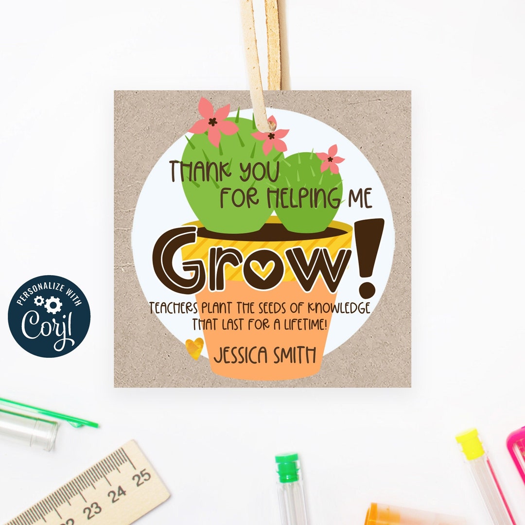 Editable Succulent Teacher Appreciation Tag, Printable Succulent Tags ...