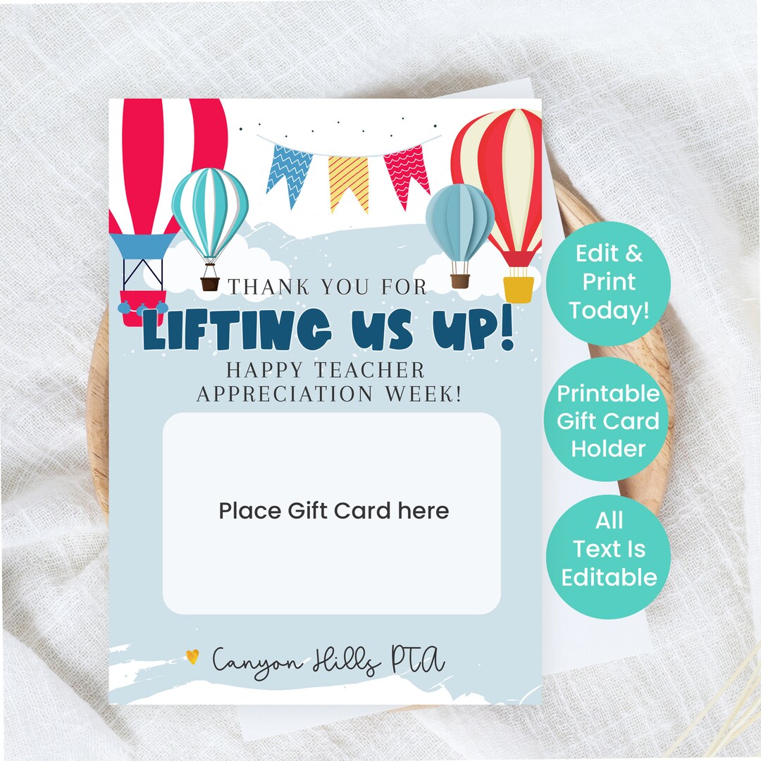 Teacher Gift Card Holder | End of Year Gifts for Teachers | Thank You ...