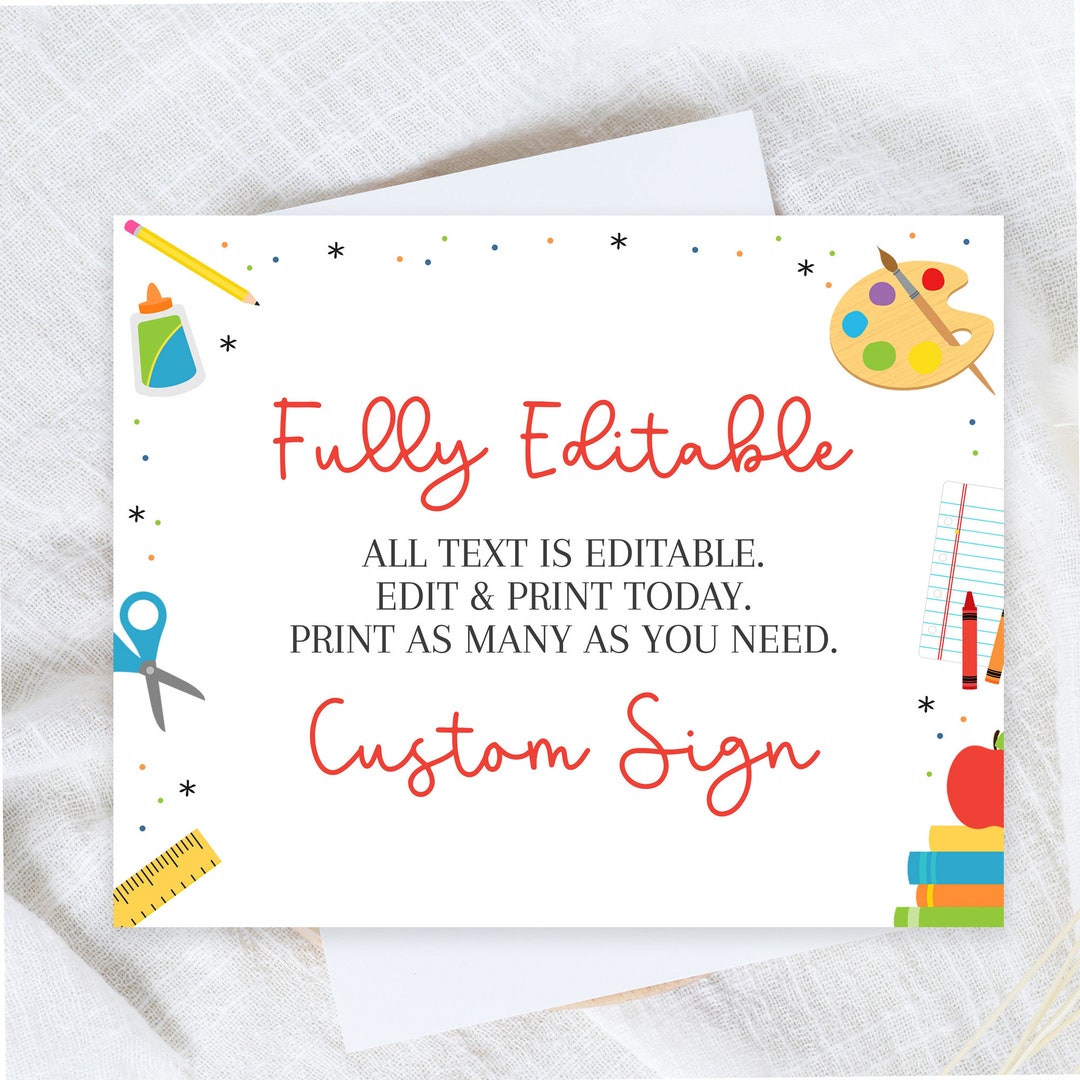 Personalized School Sign for Teachers | Custom Classroom Decor ...