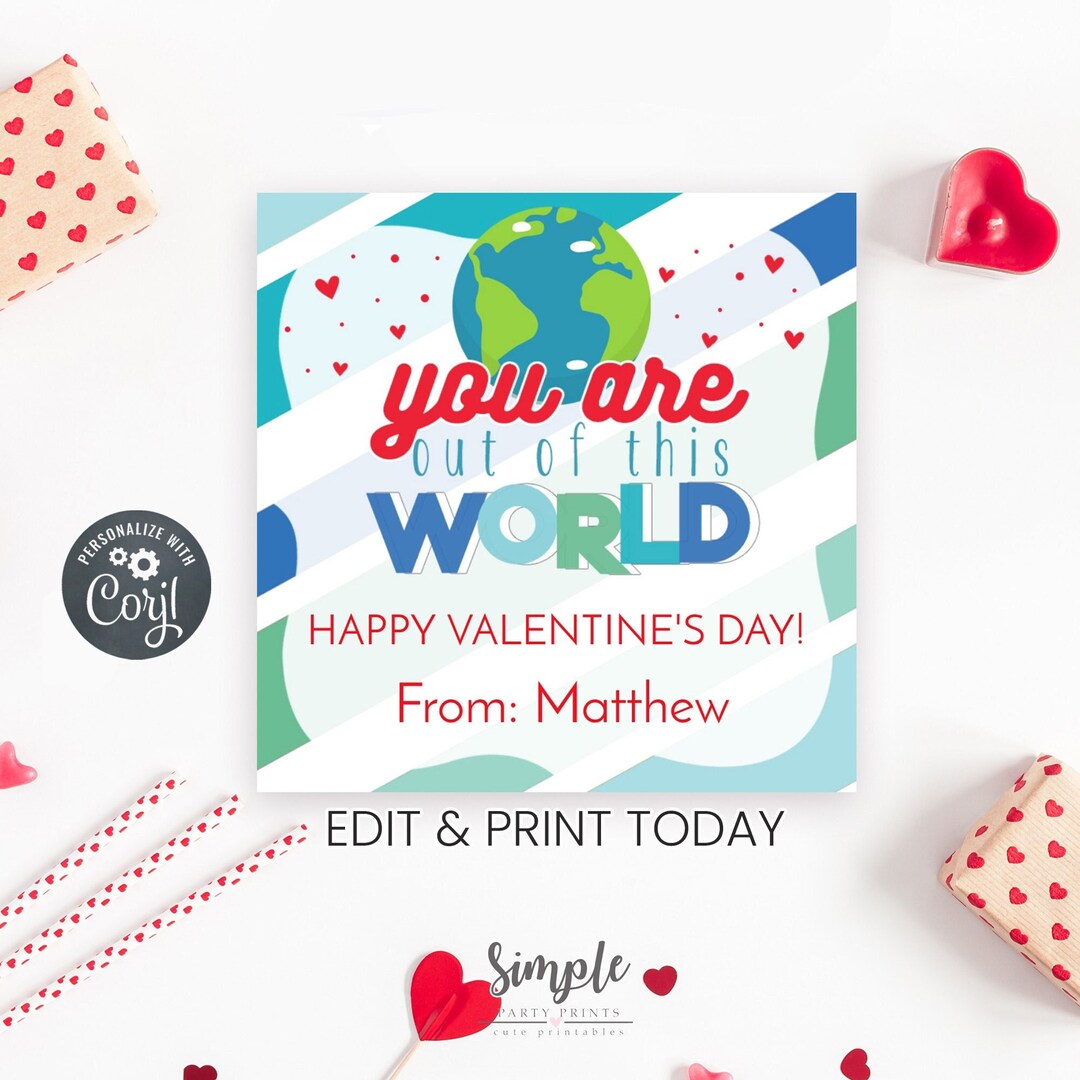 Printable Out of This World Valentine's Day Tags, Classroom Exchange ...