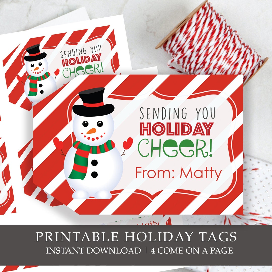 INSTANT DOWNLOAD Christmas Gift Tags, Holiday Tag, Sweet Happy Holidays ...