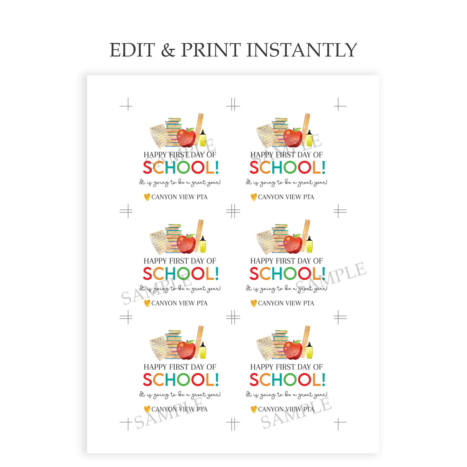 Happy First Day of School Printable Tags | Welcome Back to School ...