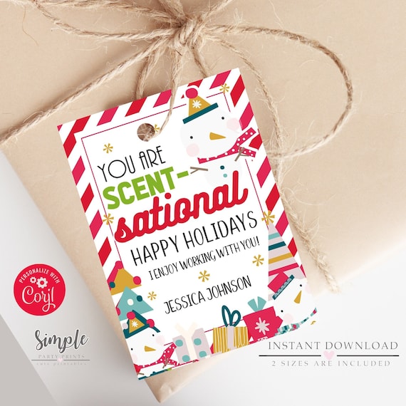 Editable You Are Scent-Sational Label, Tags for Soap, Gift Tags, Merry ...