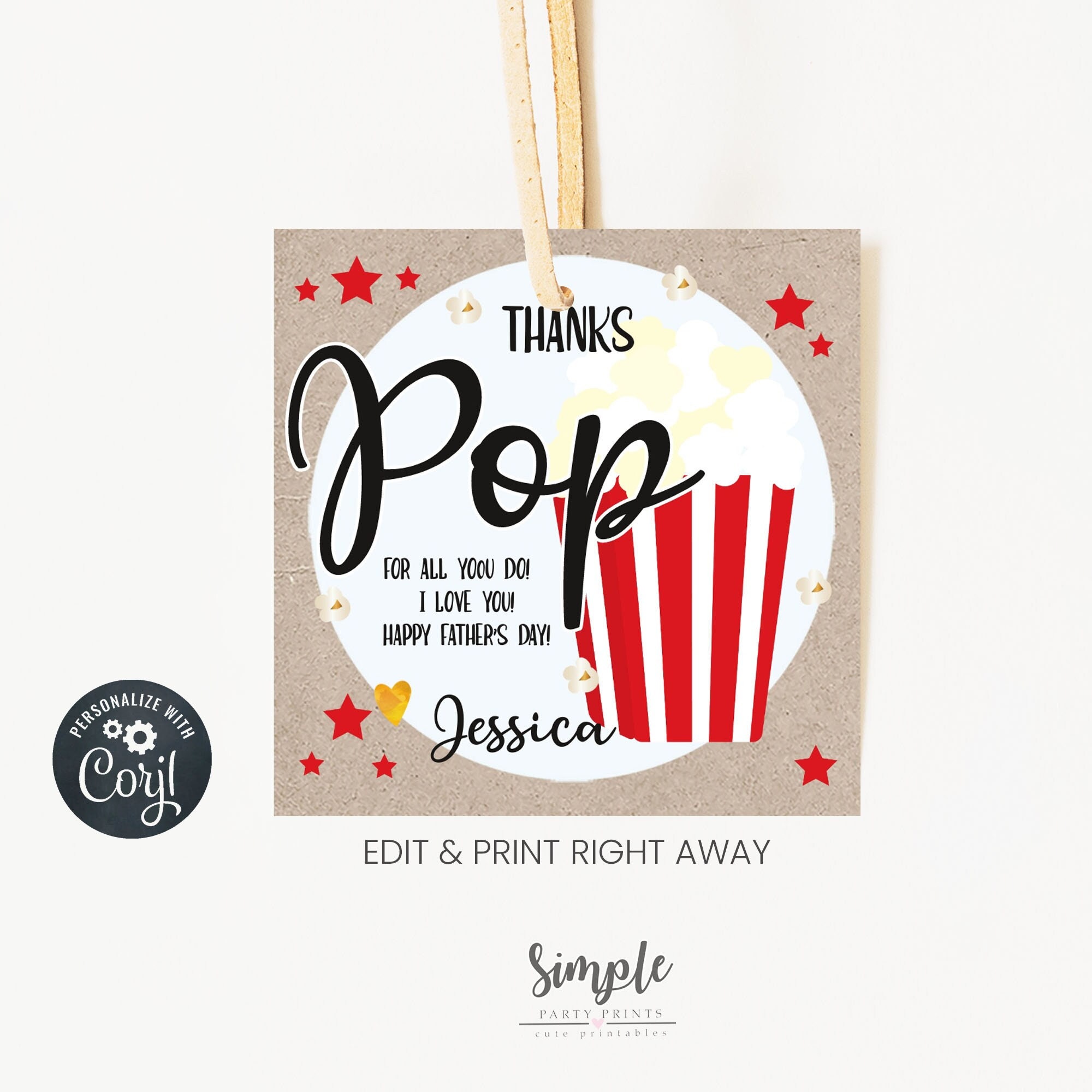Printable Father's Day Tag, Happy Fathers Day Gift Ideas for Friends ...