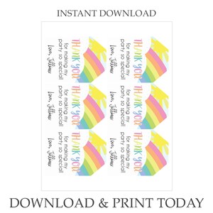 Editable Pastel Rainbow Favor Tags Personalized Pastel - Etsy