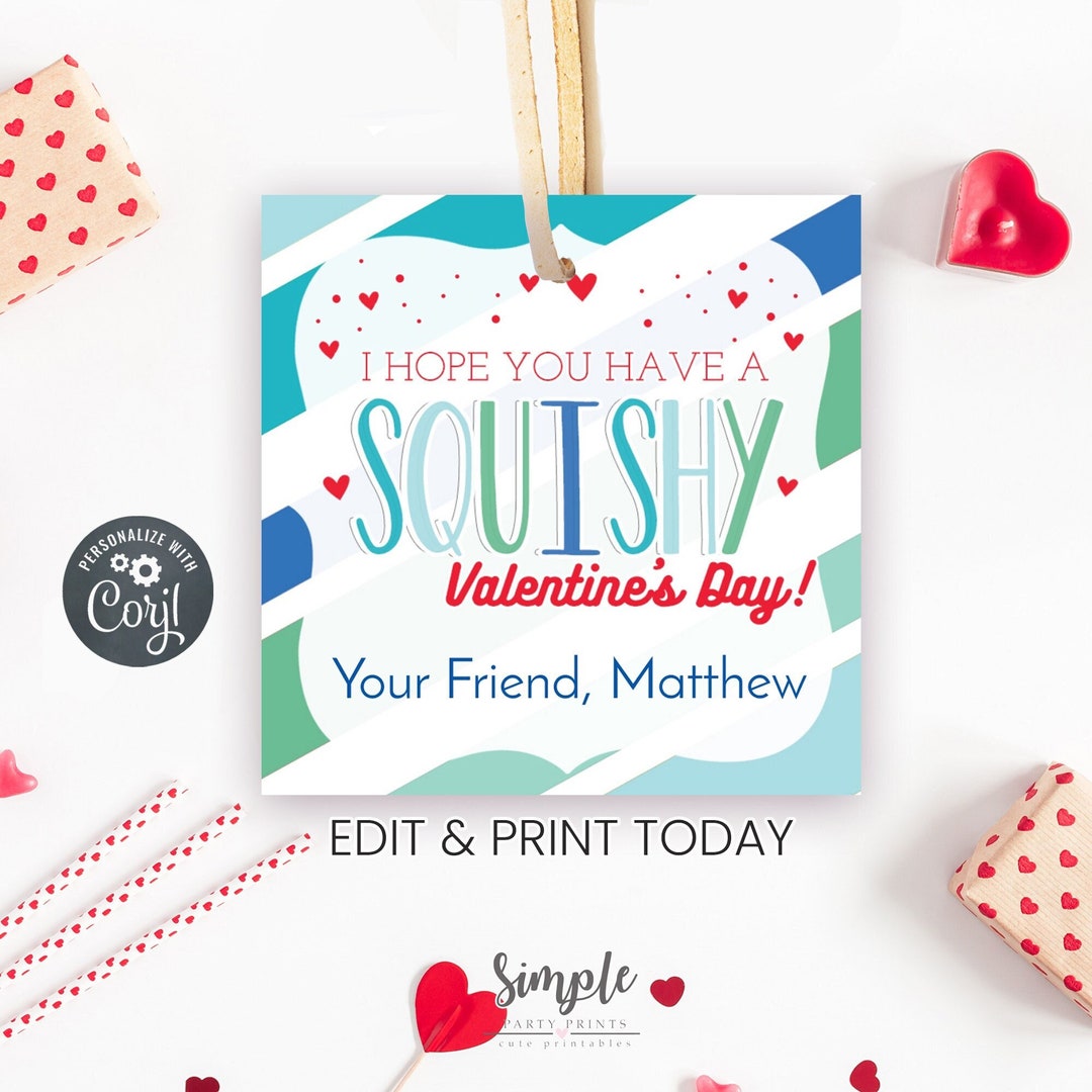Printable Squishy Fidget Toy Valentine's Day Treats for Kids, Non Candy ...
