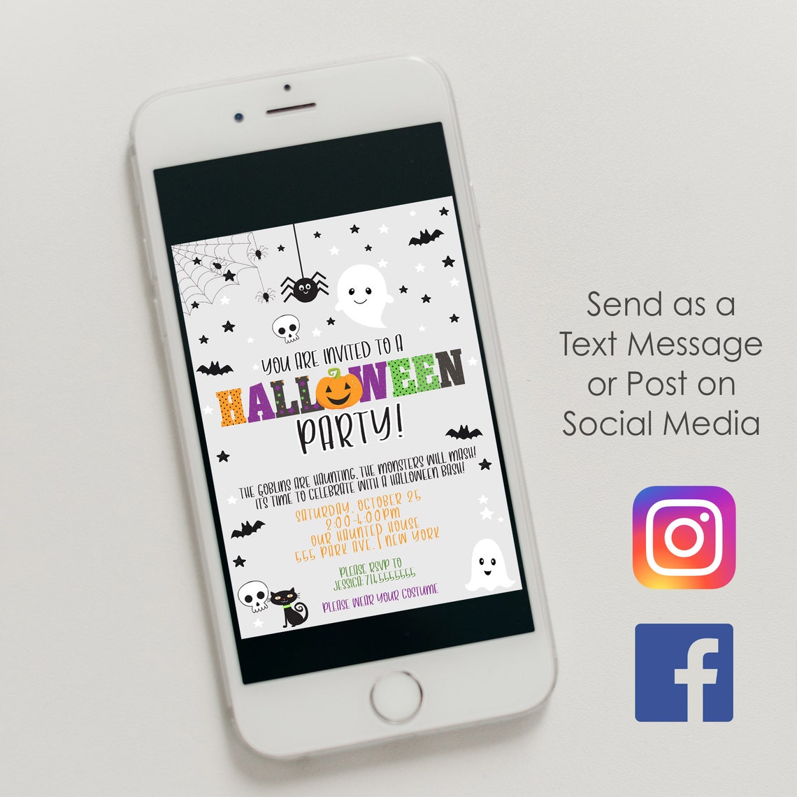Editable Halloween Party Invitation for Kids Halloween - Etsy