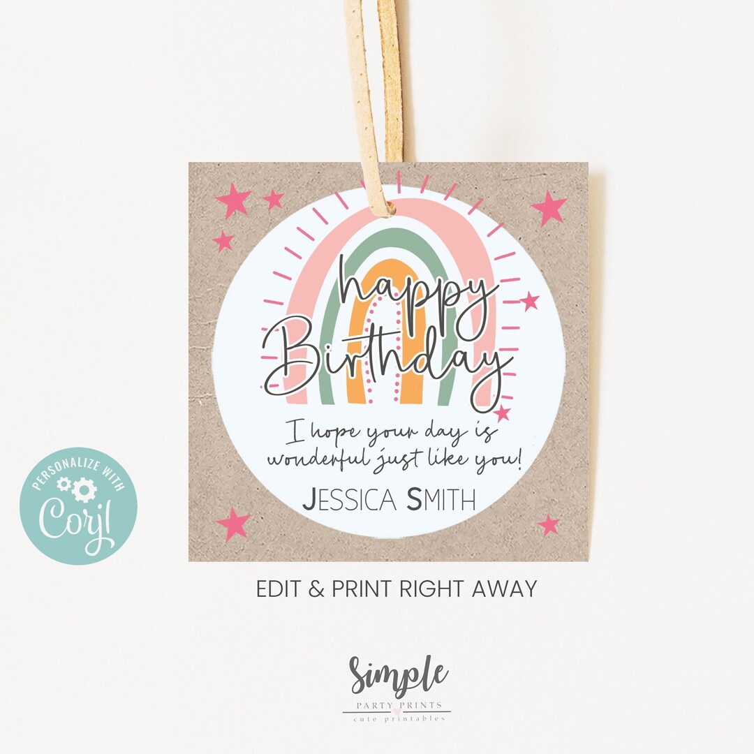 Printable Happy Birthday Tag, Birthday Gift Ideas for Friends & Family ...