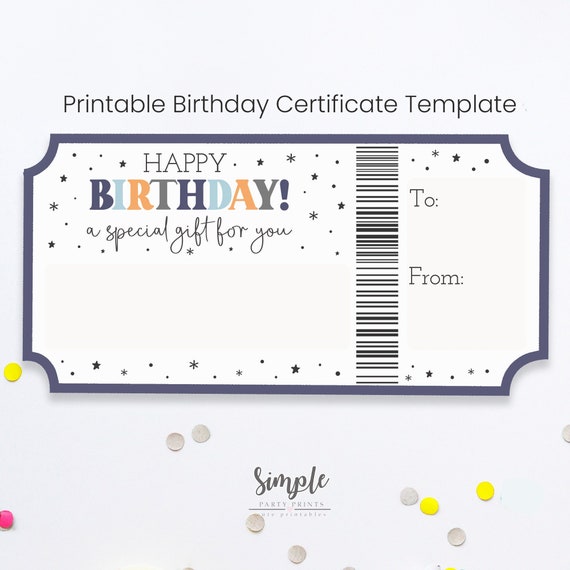 Printable Birthday Certificate Templates