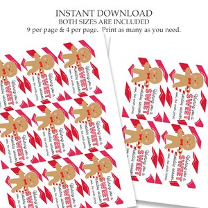 Printable Christmas Gingerbread Man Gift Tag, Holiday Treat Bag or ...