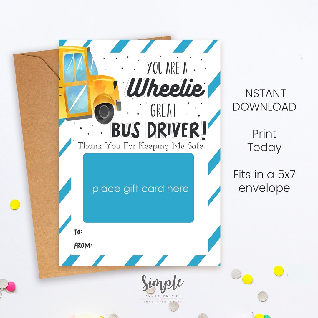 Bus Driver Gift Card Holder, End of Year Gifts for Bus Drivers ...