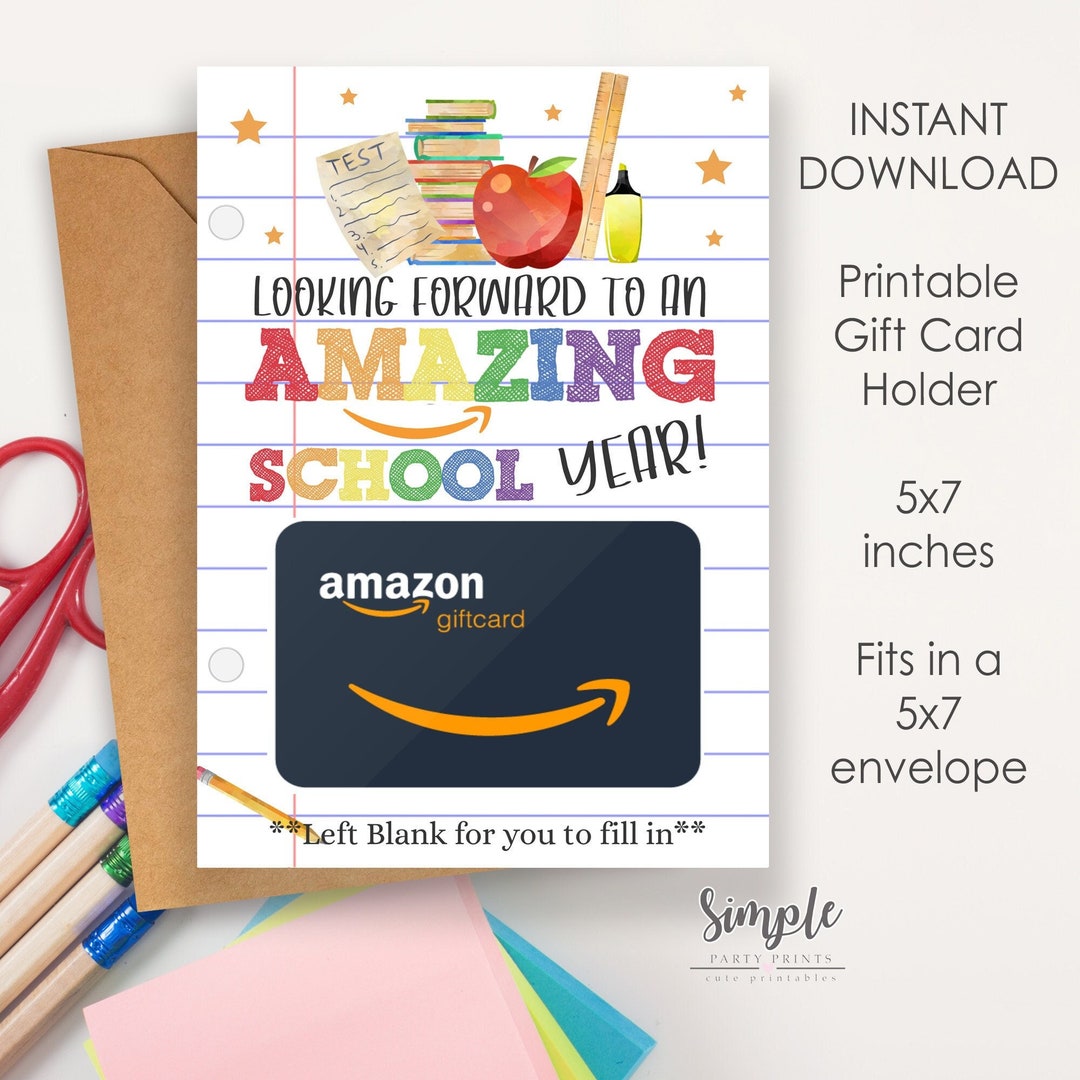 First Day of School Gift Card Holder Amazon Gift Card Holder - Etsy