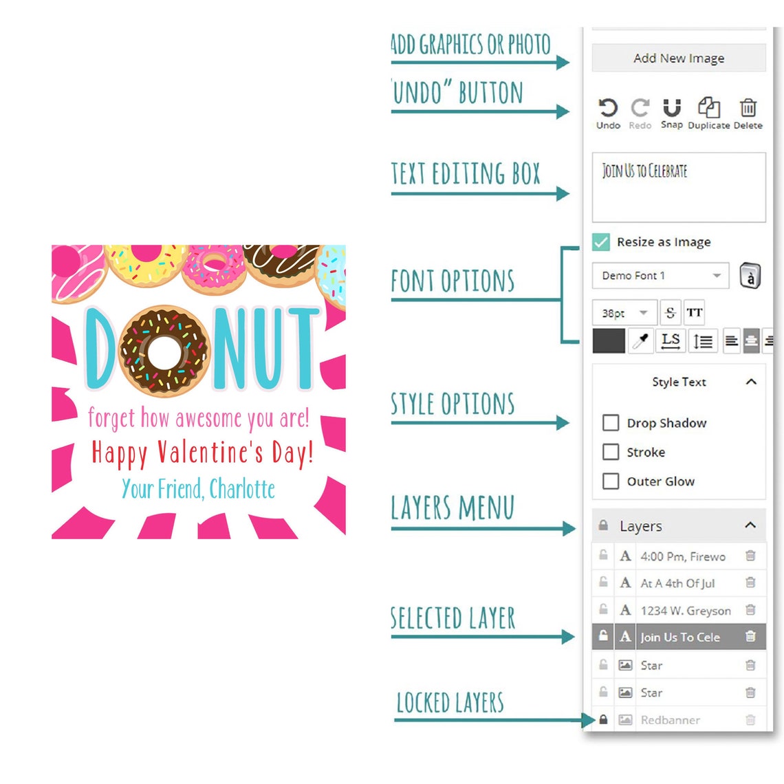 Donut Valentines Day Kids Cards Valentine's Day Tags | Etsy