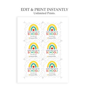 Printable First Day of School Tag | Editable Welcome Back to School ...