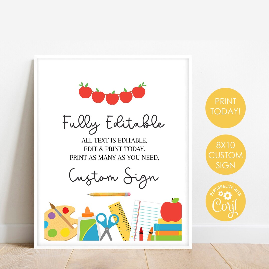 Personalized School Sign for Teachers | Custom Classroom Decor ...
