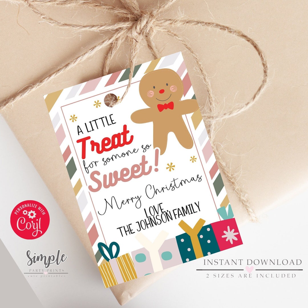 Editable Merry Christmas Tag, Holiday Treat Gift Tags, Cookie Tags ...