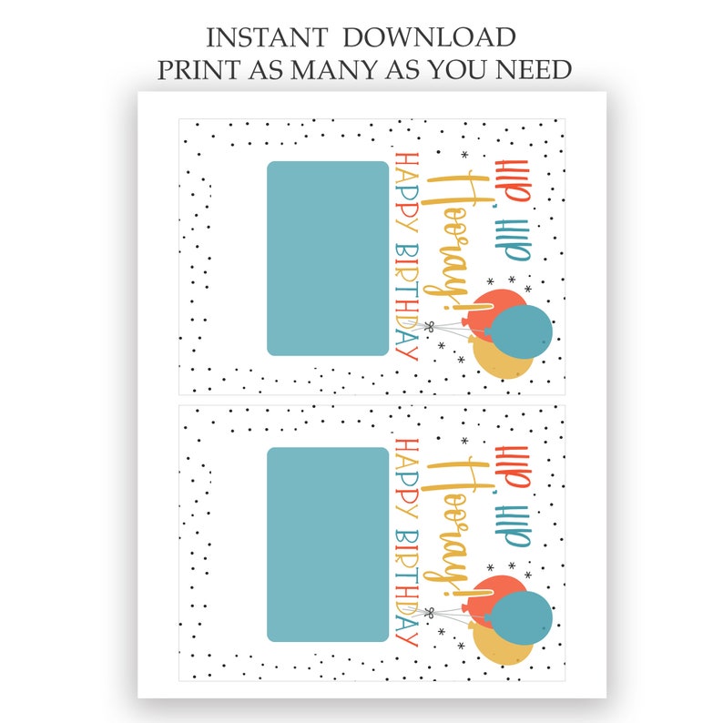 Happy Birthday Gift Card Holder Printable Birthday Party - Etsy