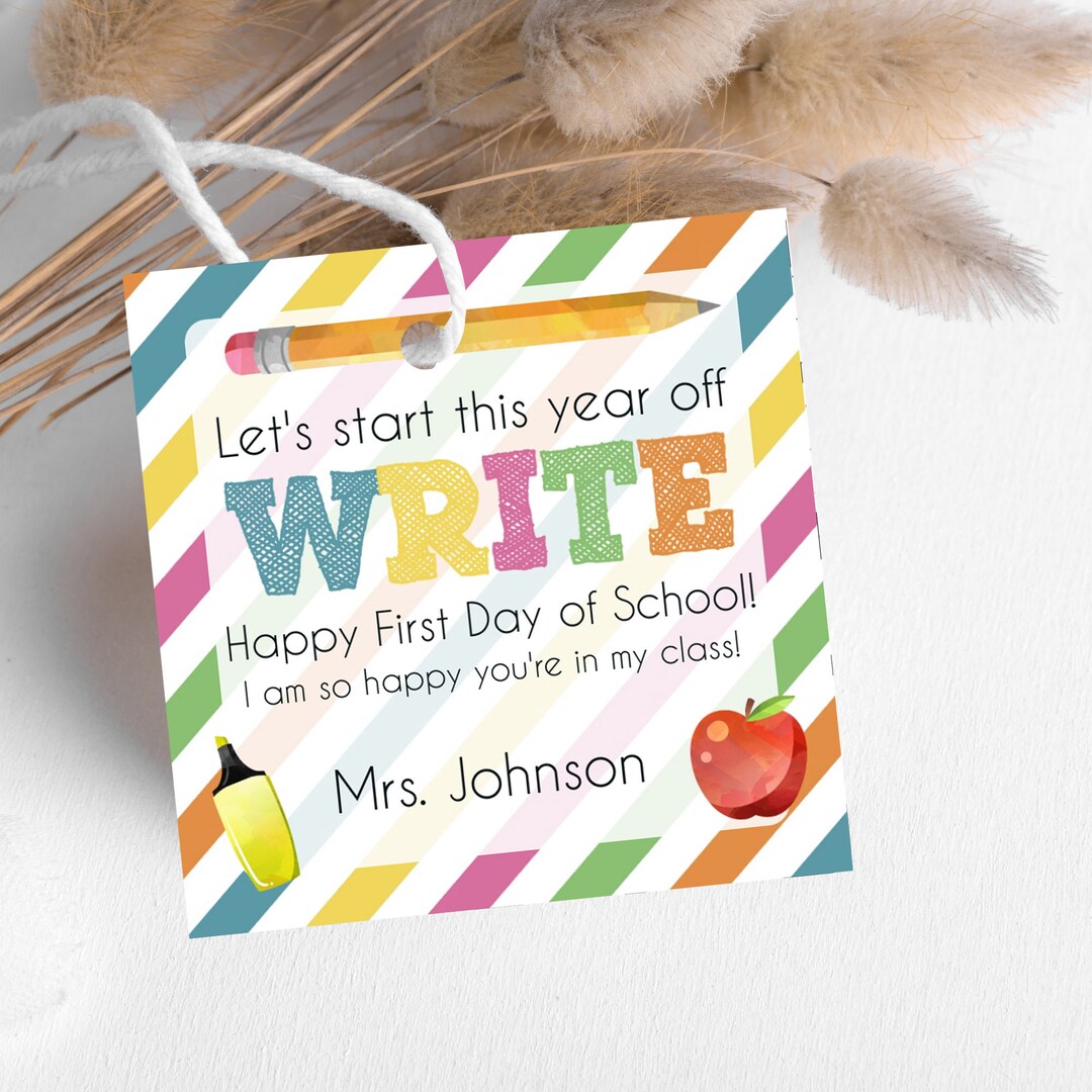 Let's Start This Year off Write Printable Tag | Welcome Back to School ...
