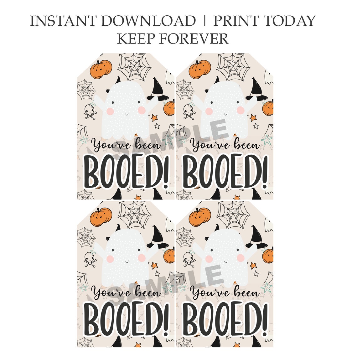 You've Been Booed Printable Tag Halloween Activity - Etsy