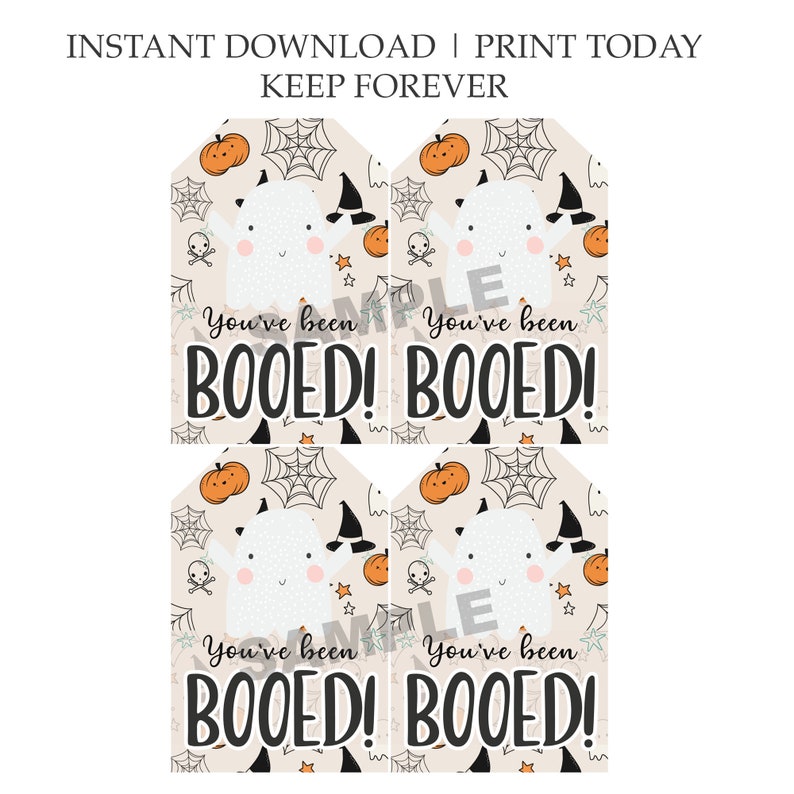 You've Been Booed Printable Tag Halloween Activity - Etsy