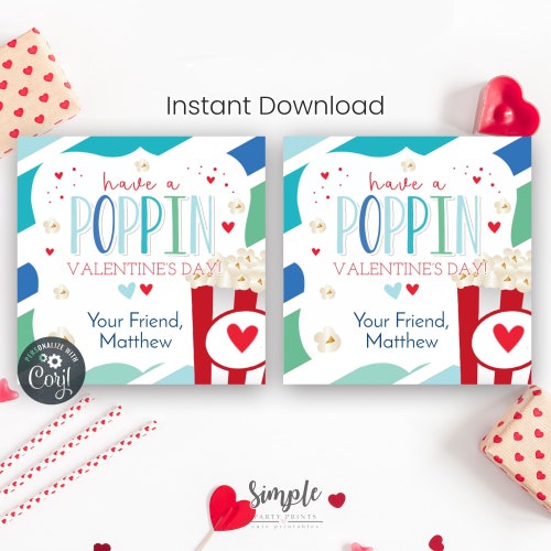 Printable Pop It Valentines Day Kids Cards Valentine's - Etsy