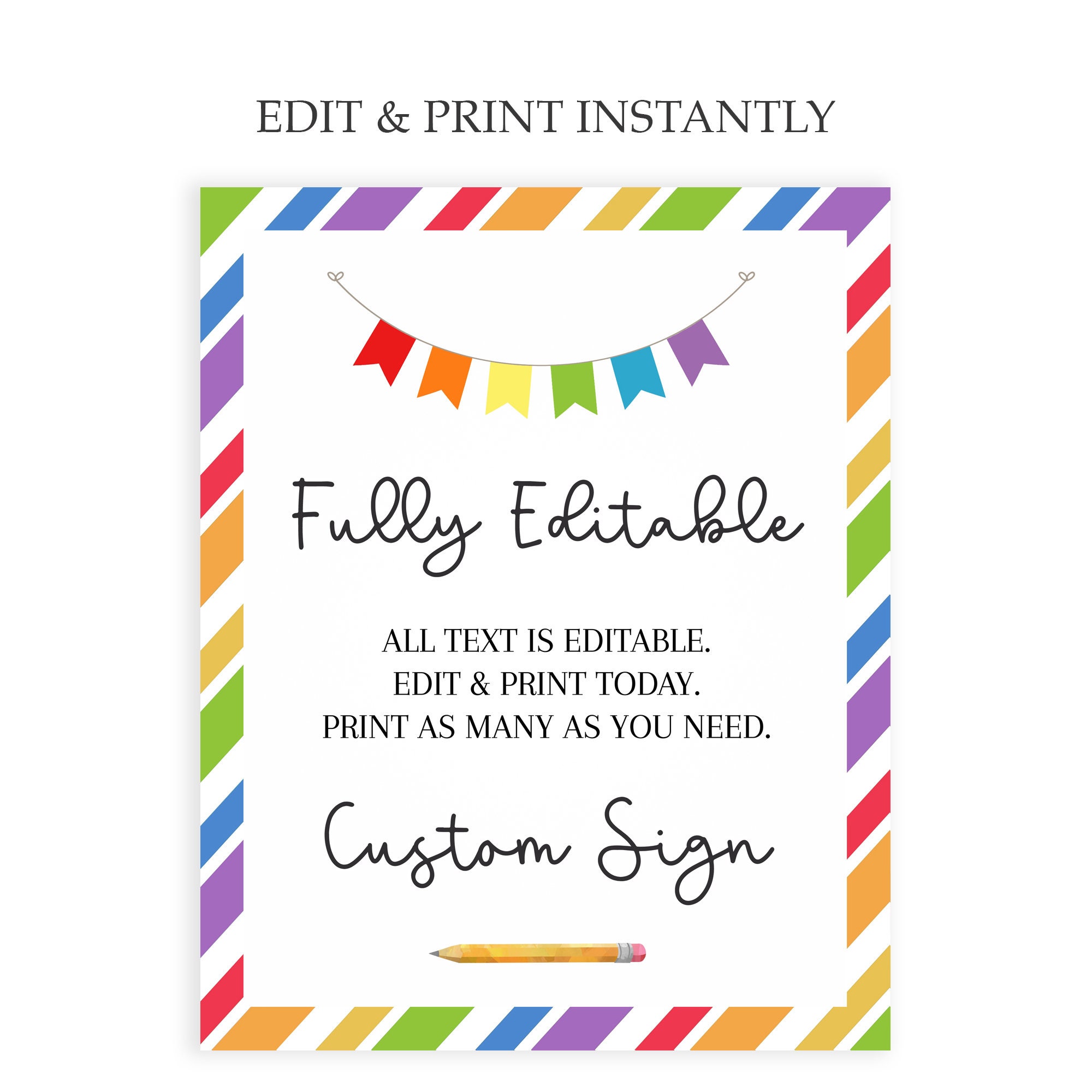 Printable Rainbow Classroom Sign | Editable Welcome Back to School ...