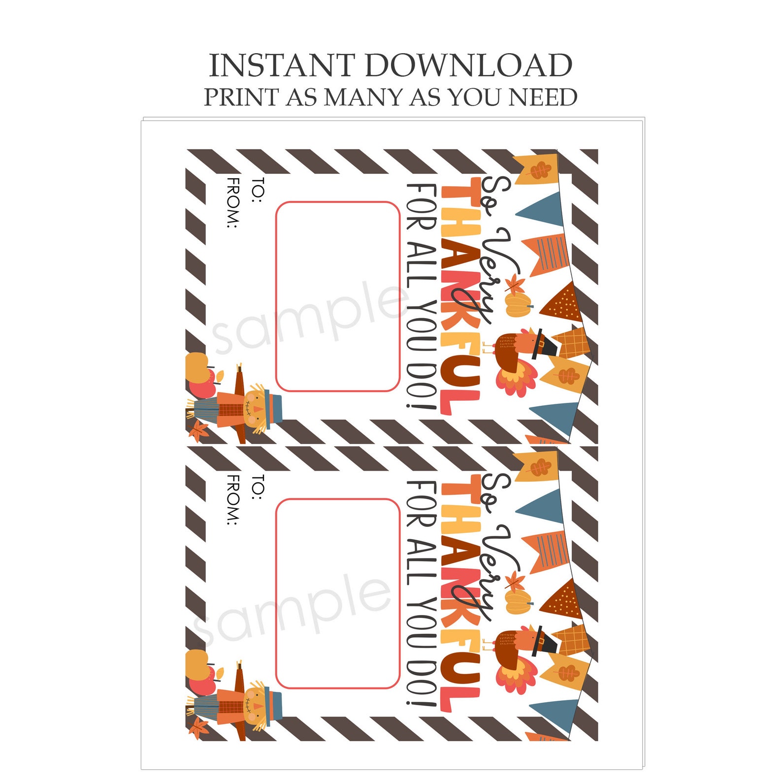 Thanksgiving Day Gift Card Holder, Gifts for Teacher, Printable Gift ...