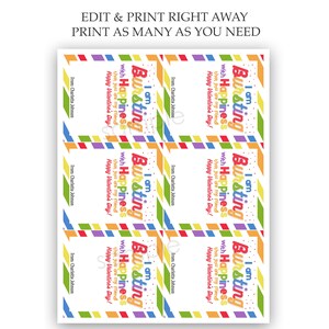 Printable Starburst Valentine Card for Kids Classroom Exchange ...