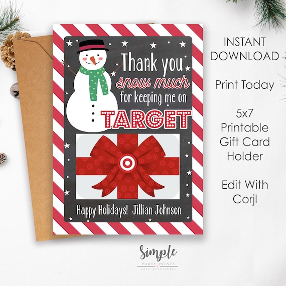 Editable Christmas Gift Card Holder, Printable Holiday Giftcard Holder ...