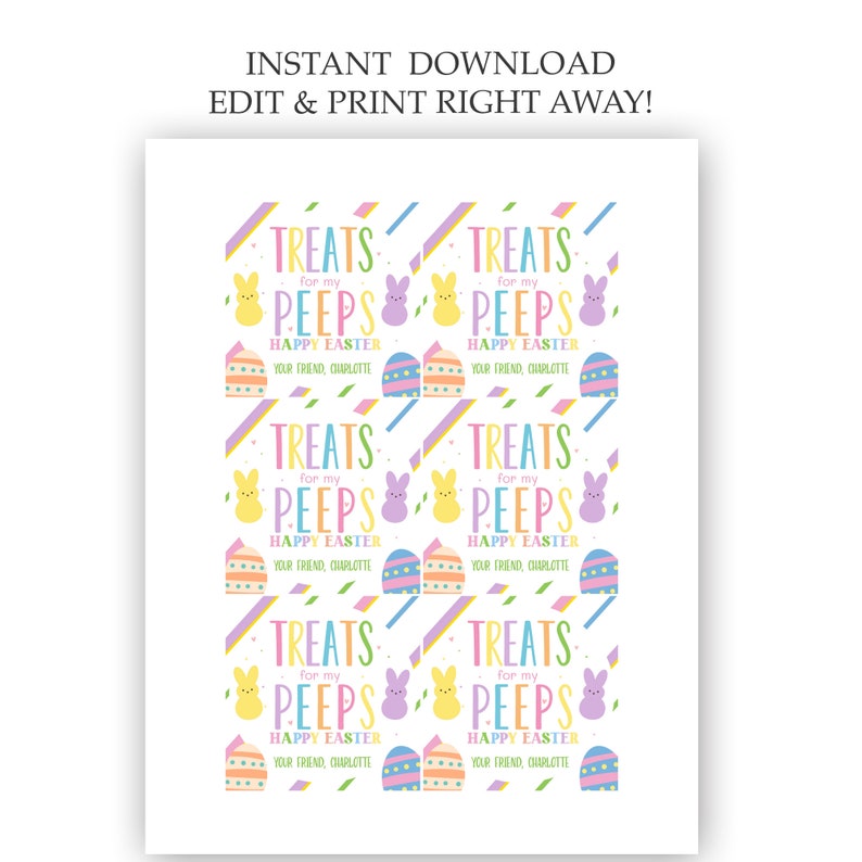 Easter Gift Tags - Personalized Pastel Bunny Labels for Baskets ...