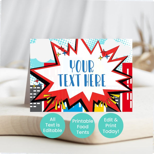 Superhero Food Label - Etsy