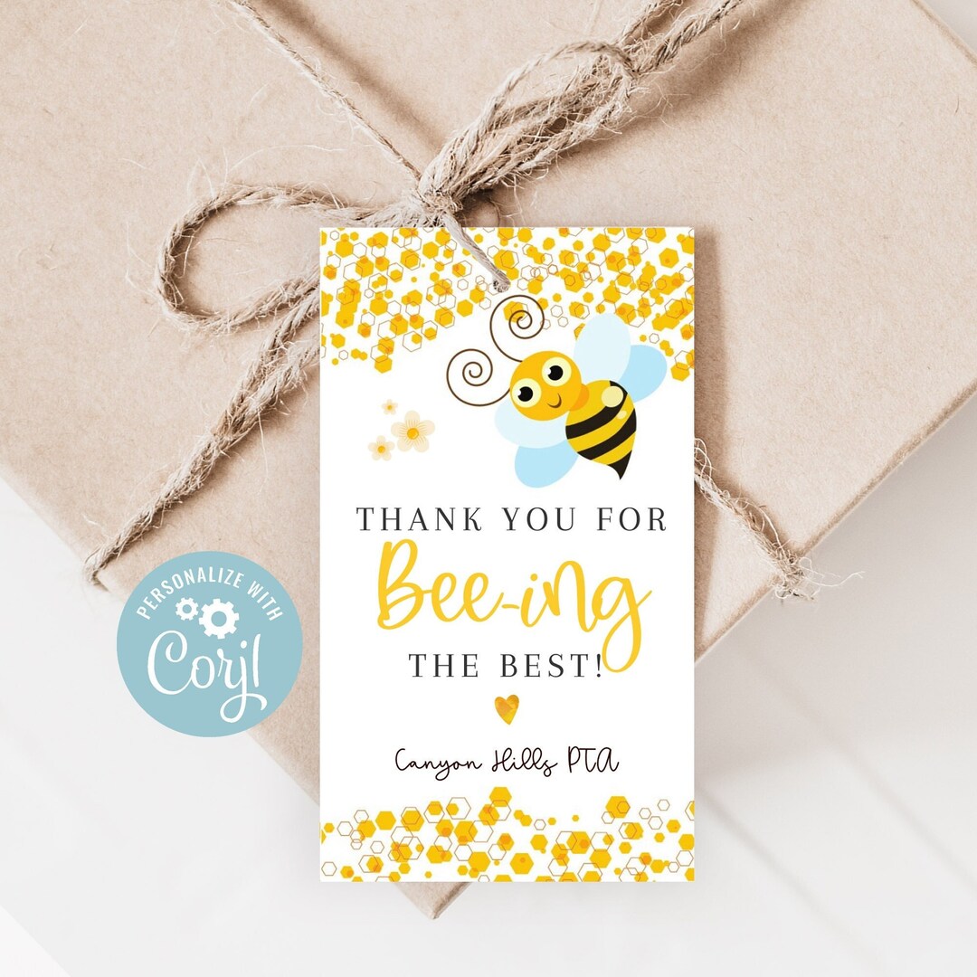 Bumble Bee Teacher Appreciation Tags, Printable Thank You for Beeing ...