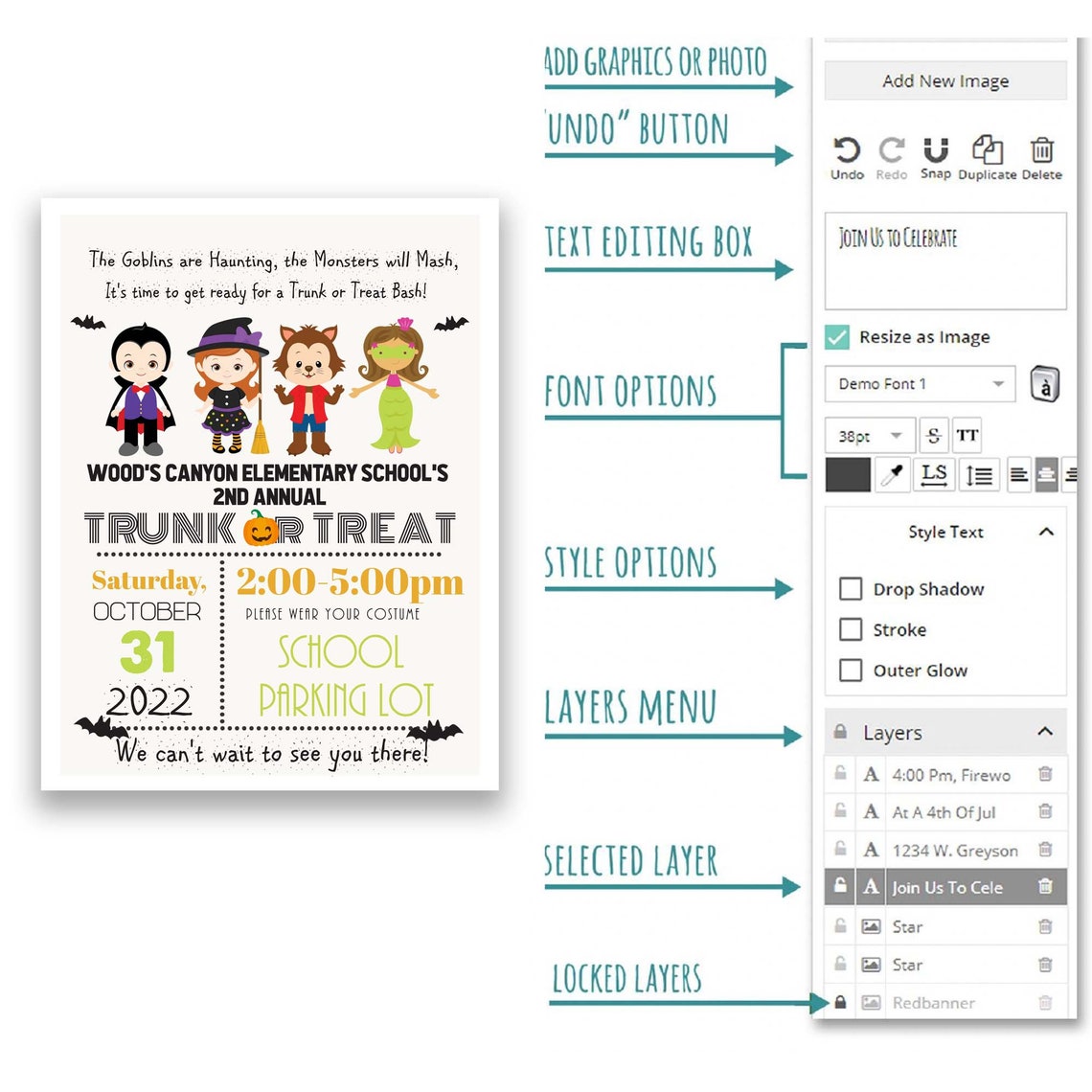 Editable Trunk or Treat Flyer Digital Flyer for Halloween - Etsy