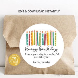 Happy Birthday Sticker Tags | Printable Circle Hip Hip Hooray It's Your ...