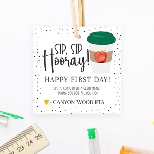 Welcome Back to School Coffee Gift Tags | Printable 1st Day of School ...
