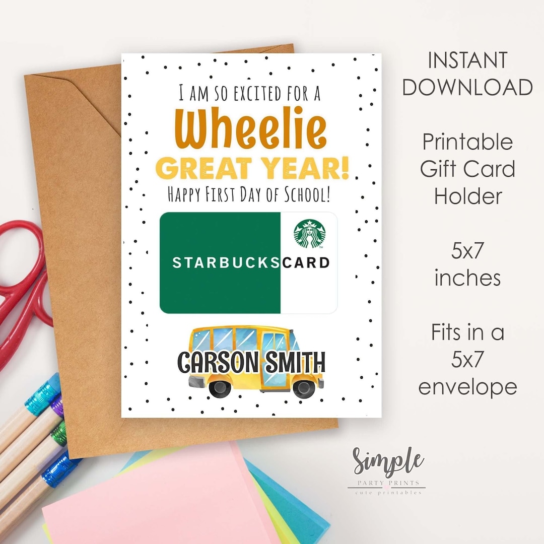 First Day of School Gift Card Holder for Bus Drivers, Amazon Gift Card ...
