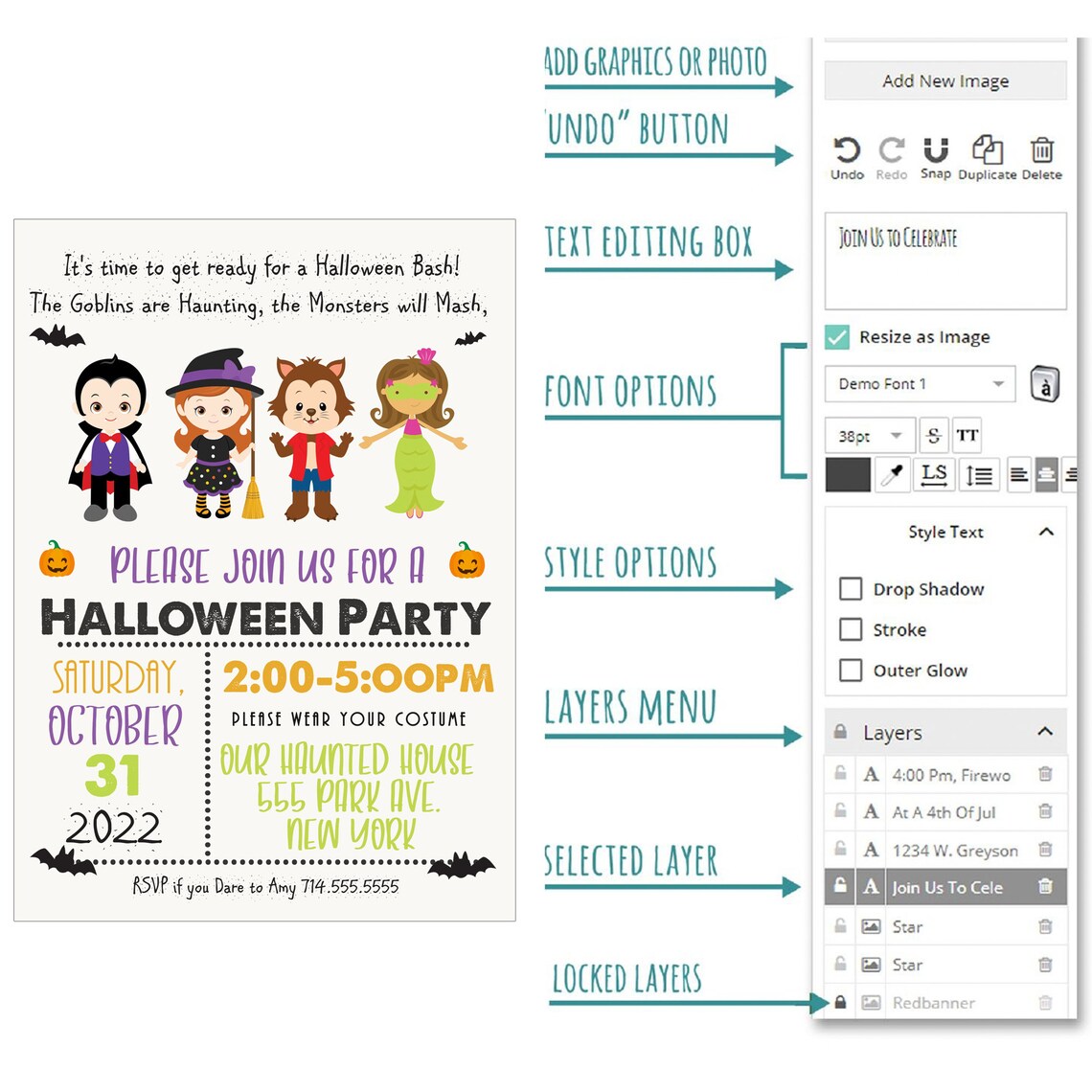 Editable Halloween Party Invitation for Kids Halloween - Etsy