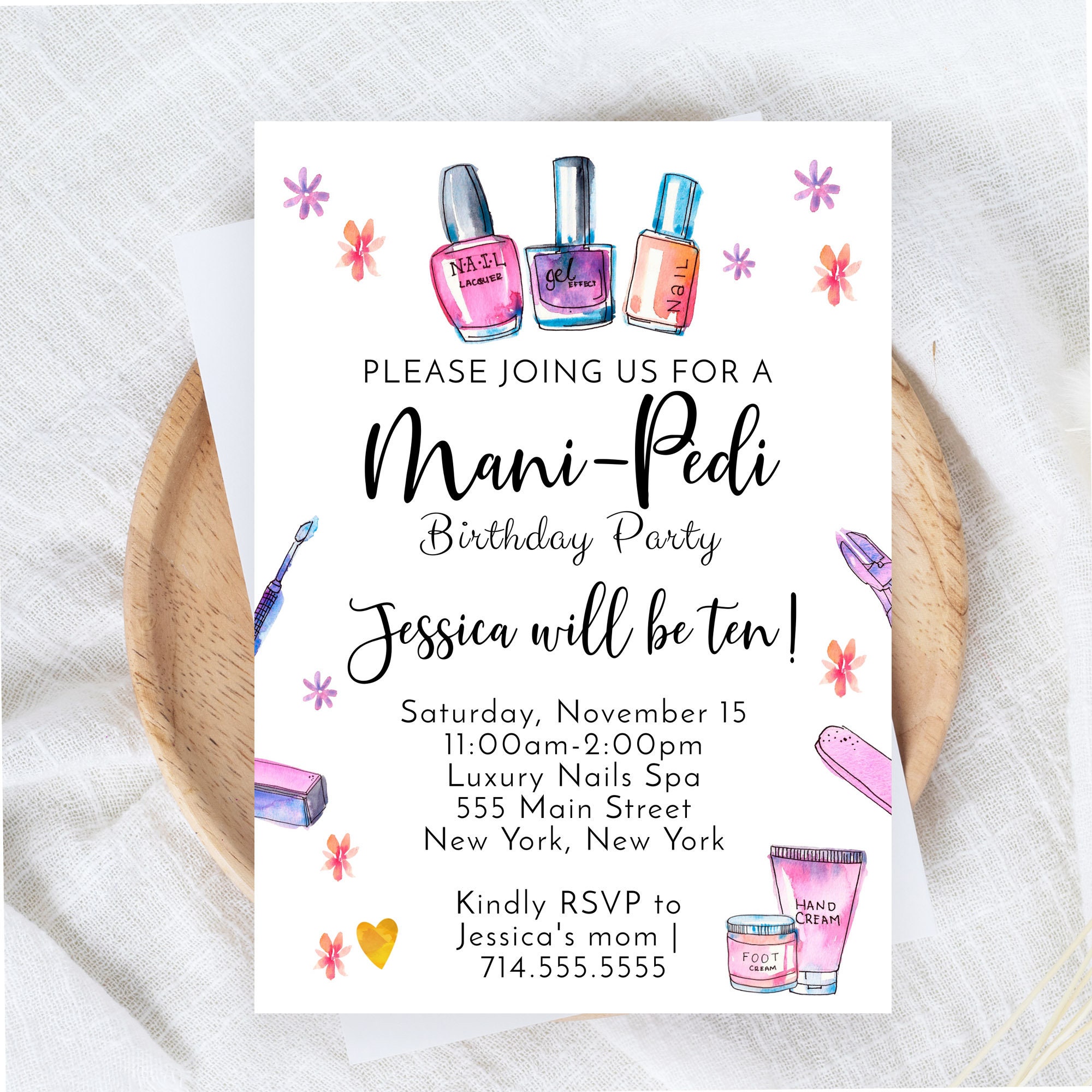 Mani Pedi Party Invitations