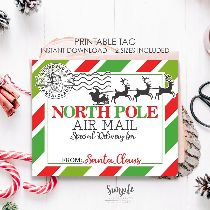 Printable Special Delivery Santa Labels North Pole Express - Etsy