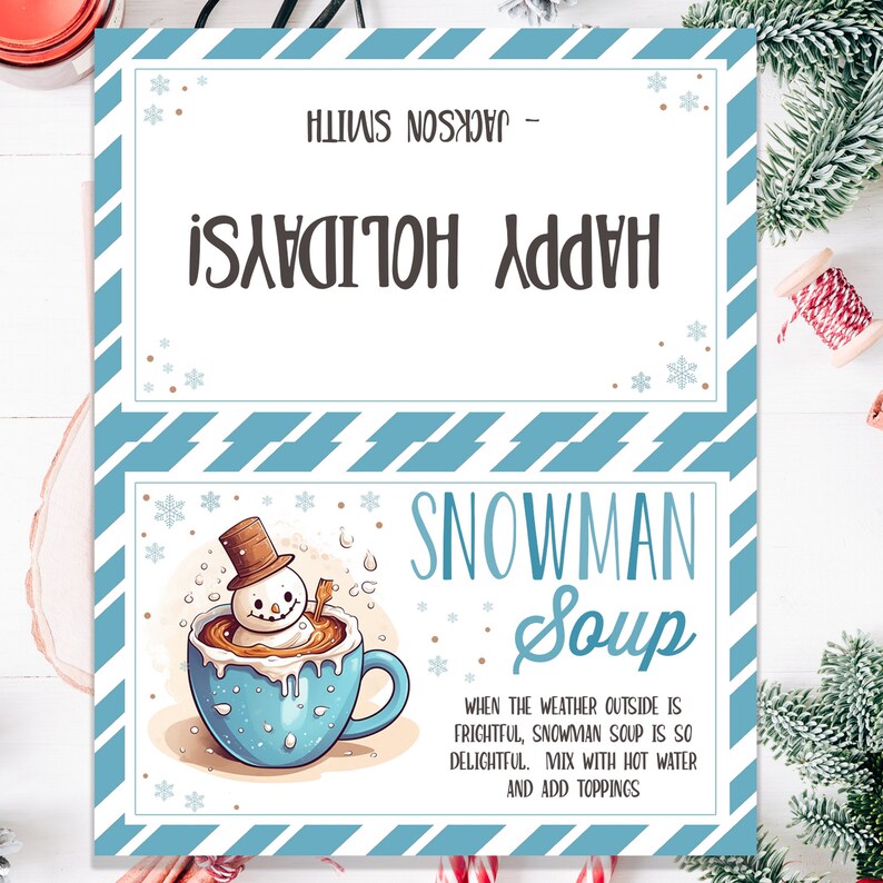 Printable Snowman Soup Treat Bag Topper, Holiday Treat Bag Toppers ...