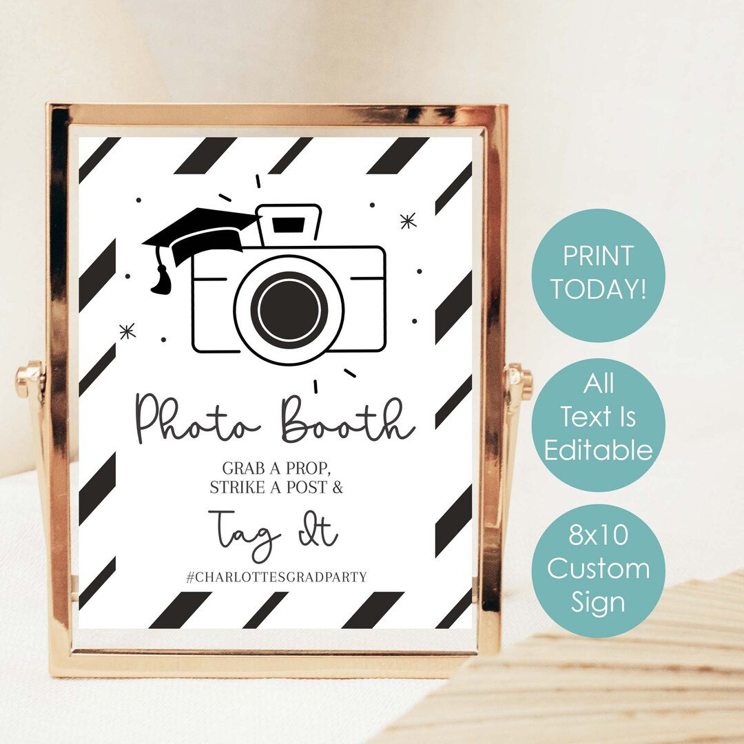 Graduation Party Photo Booth Sign | Printable Photo Booth Props ...