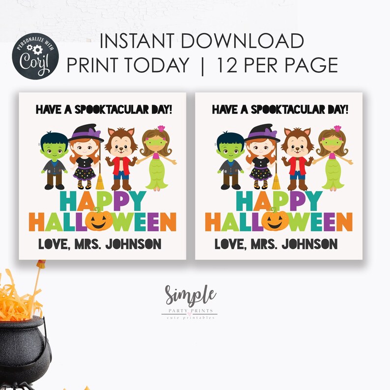 Editable Halloween Trick or Treat Tags Printable Happy - Etsy