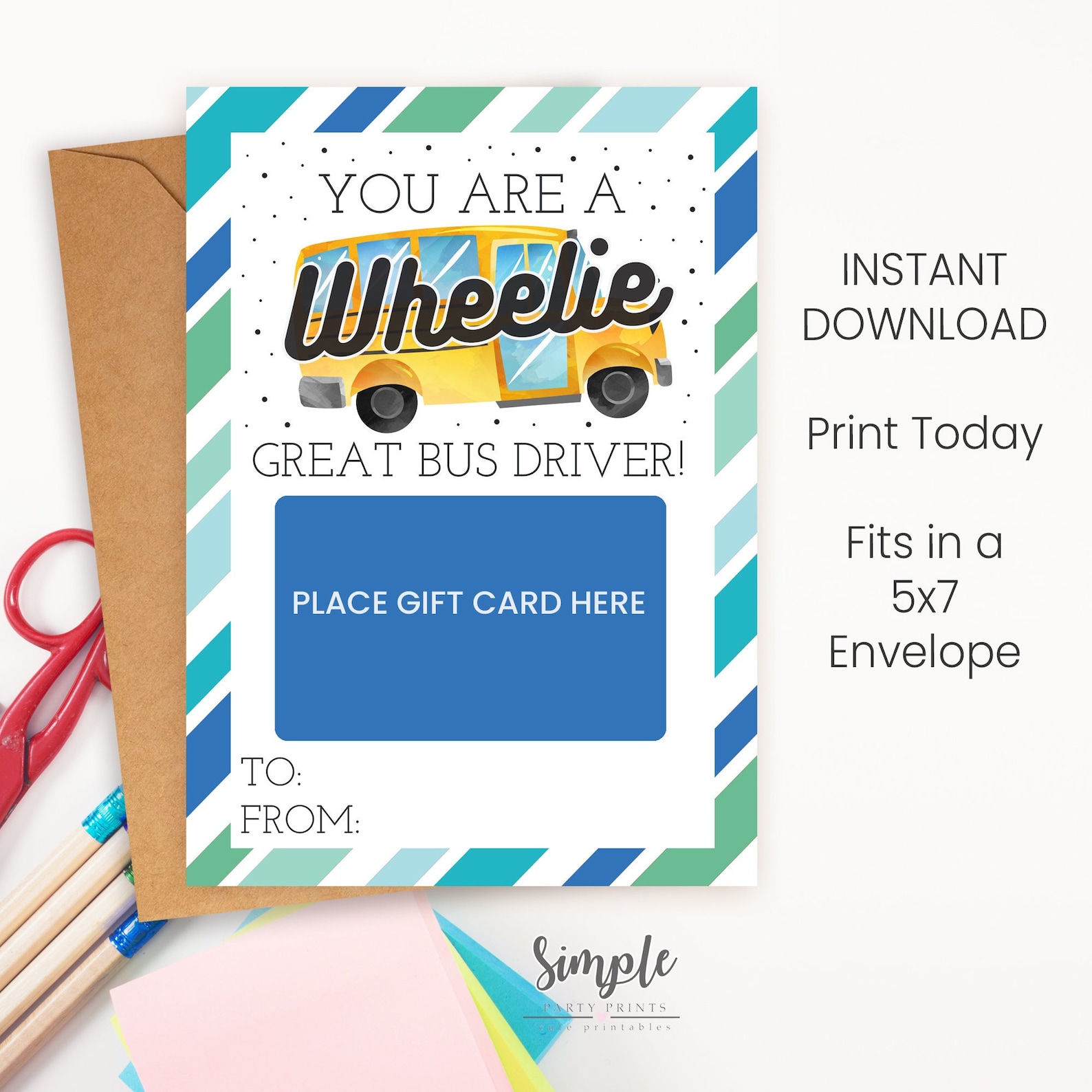 Bus Driver Gift Card Holder End of Year Gifts for Bus - Etsy