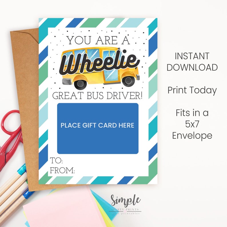 Bus Driver Gift Card Holder End of Year Gifts for Bus - Etsy