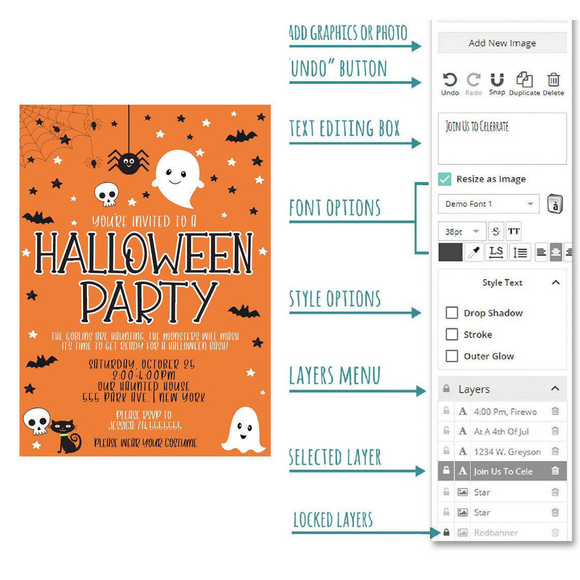 Editable Halloween Party Invitation for Kids, Halloween Monster Bash ...