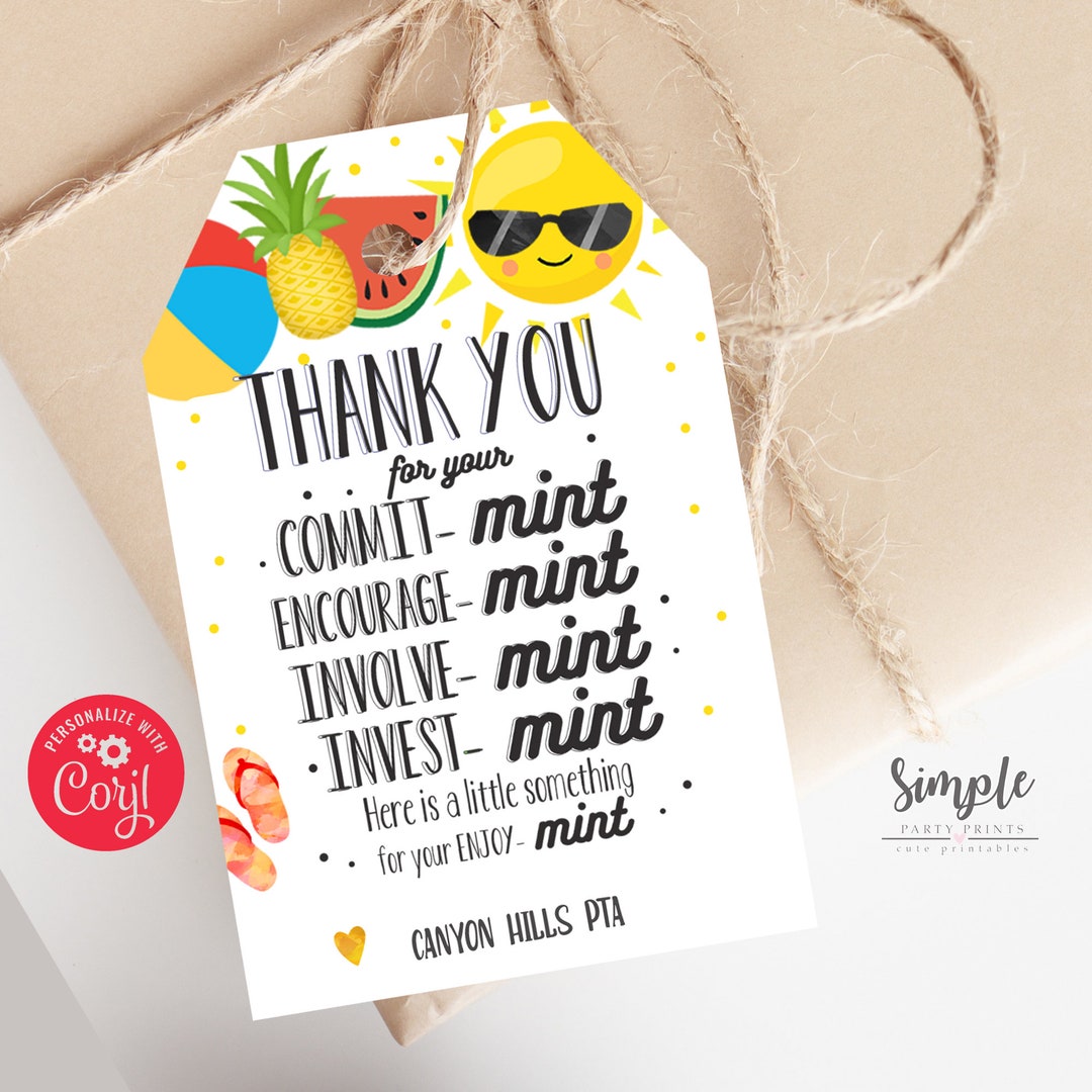 Printable Thank You Tags, Appreciation Tags for Teachers Volunteers and ...