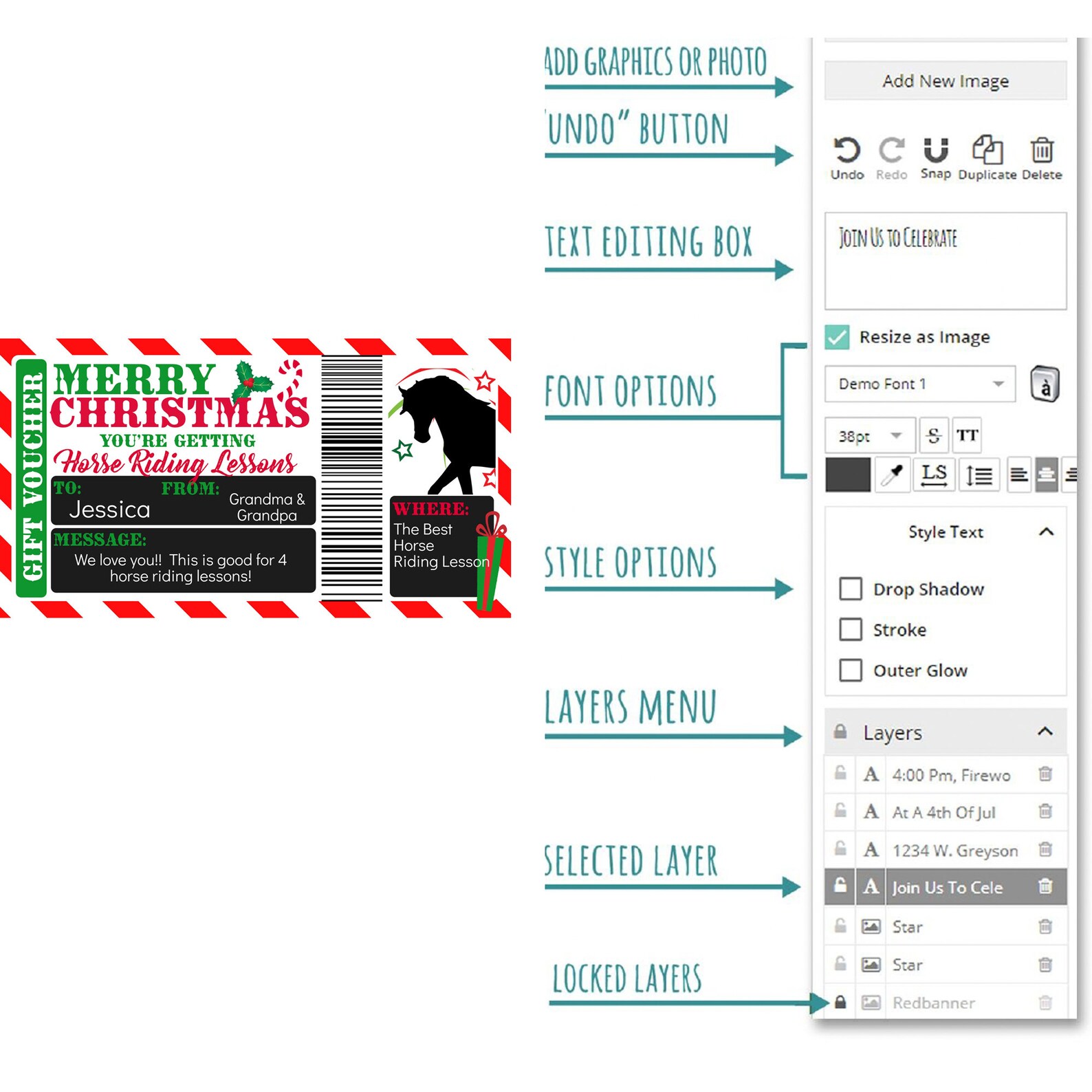 Printable Horse Riding Lessons Template Surprise Gift | Etsy