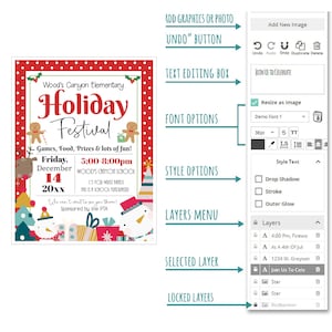 Editable Holiday Festival Flyer Template, Digital Download Christmas ...