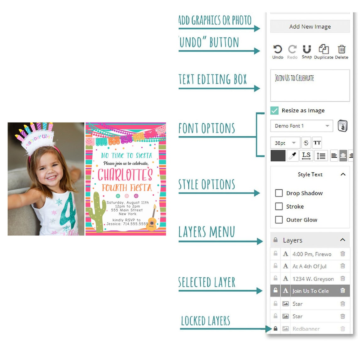 Editable Fiesta Themed Birthday Party Invitations Girl - Etsy