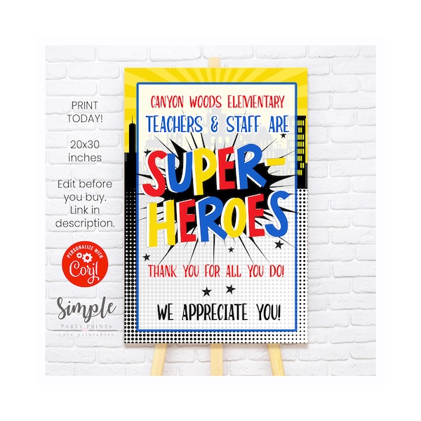 Superhero Poster - Etsy